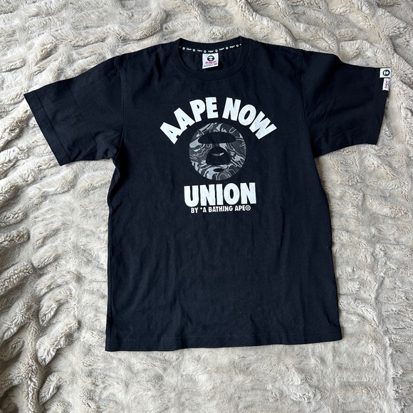 AAPE | Shirts | Aape By A Bathing Ape Aape Now Union Tshirt Black ...